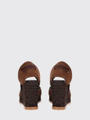 CastaÑer Camila Suede Wedge Espadrilles With Ankle Tie-up Laces - Brown