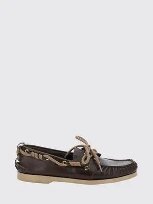 GOLDEN GOOSE Vintage Style Calfskin Boat Shoes