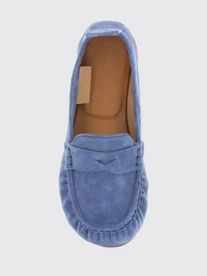 Acne Studios Suede Calfskin Loafers With Penny Bar And Rubber Sole - Blue