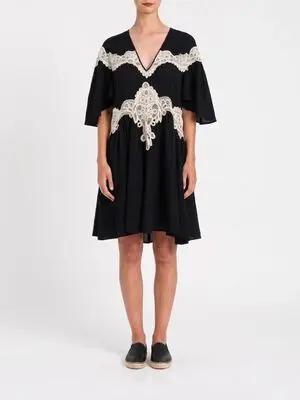 TWINSET U & B Embellished V-neck Midi Dress