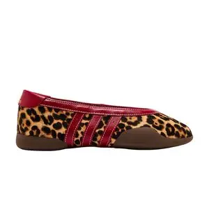 Adidas Ballet Flats With Leopard Print And Lace-Up Detail Red