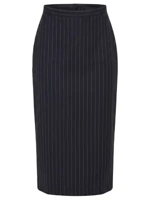 Givenchy Wool Striped Midi Skirt