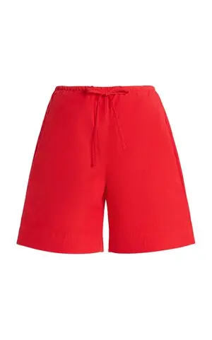LESET Kyoto Carpenter Cotton Shorts - Red