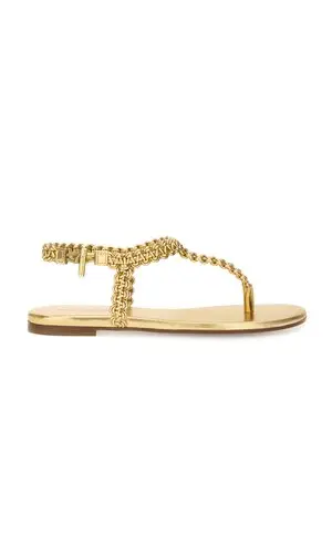 GIANVITO ROSSI Flat Leather Sandals - Gold