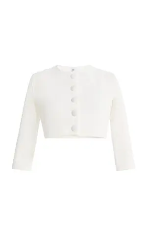 Lisa Marie Fernandez Cropped Jacquard Cardigan - White