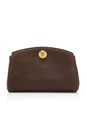 LIFFNER Pushlock Ostrich-effect Leather Clutch - Brown