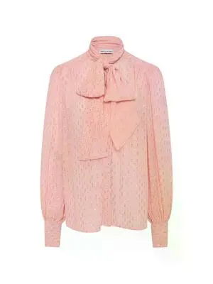 Rebecca Vallance Hasina Metallic Jacquard Blouse - Pink