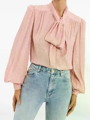 Rebecca Vallance Hasina Metallic Jacquard Blouse