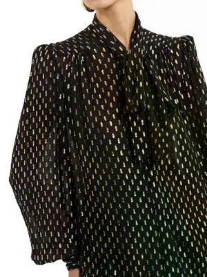 Rebecca Vallance Hasina Metallic Jacquard Blouse