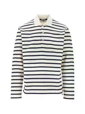 Junya Watanabe Striped Long-sleeve Polo Shirt - Neutrals