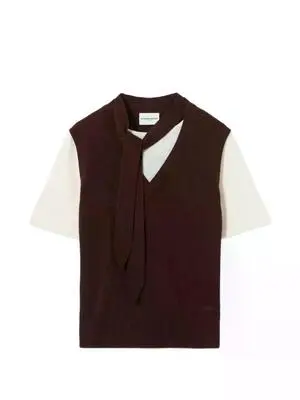 Claudie Pierlot Knitted Jumper With Bow Detail - Brown