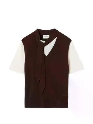 Claudie Pierlot Knitted Jumper With Bow Detail - Brown