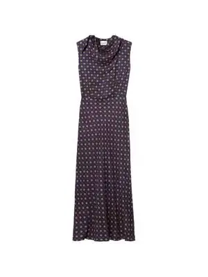 Claudie Pierlot Draped Neck Sleeveless Dress - Blue