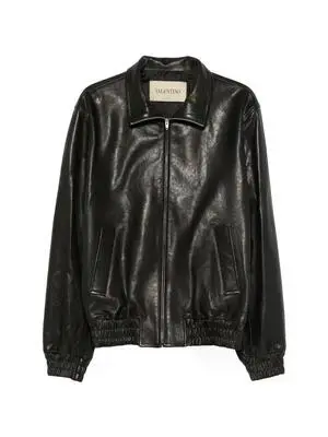 Valentino Garavani Zip-up Leather Jacket - Black