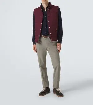 Brunello Cucinelli Slim Fit Cotton Pants - Green