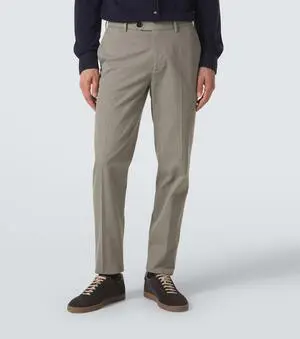 Brunello Cucinelli Slim Fit Cotton Pants - Green