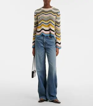 La DoubleJ Chevron Crochet Cotton Sweater