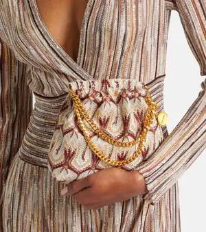 Missoni Mini Lame Clutch With Leather Details