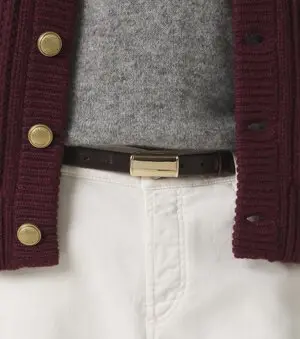 Brunello Cucinelli Leather Belt With Gold-tone Buckle