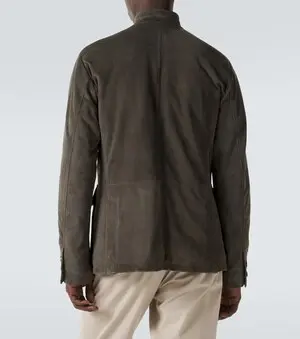 Eleventy Suede Stand Collar Jacket