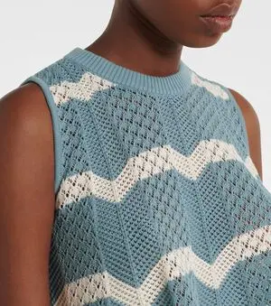La DoubleJ Chevron Crochet Cotton Crop Top