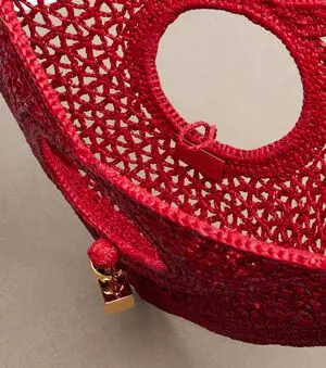 Jacquemus Raffia Heart Bag - Red