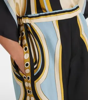 La DoubleJ Club Printed Silk Twill Wide-leg Trousers - Multicoloured