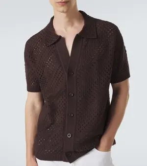 Frescobol Carioca Pinto Crochet Cotton Shirt
