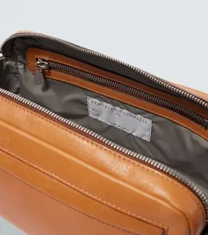 Brunello Cucinelli Leather Toiletry Bag - Beige