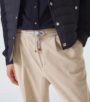 Brunello Cucinelli Cotton Corduroy Tapered Pants - Beige