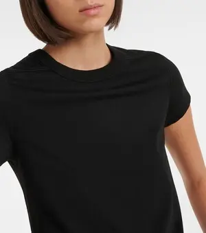 Rick Owens Cropped Level Cotton Jersey T-shirt - Black