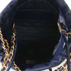 Chanel Navy Quilted Calfskin 22 Hobo Bag