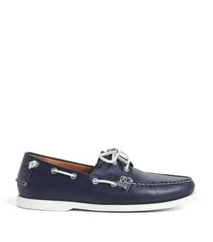 Polo Ralph Lauren Leather Merton Boat Shoes - Navy