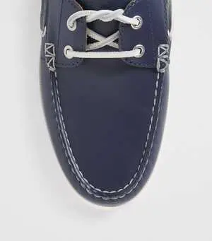 Polo Ralph Lauren Merton Leather Boat Shoes - Navy