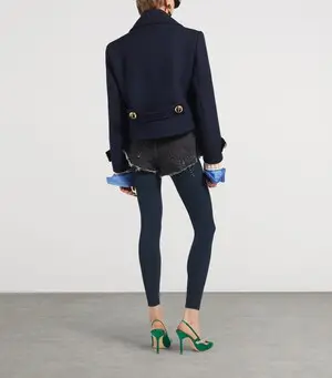 Balenciaga Wool Cropped Pea Coat
