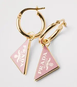 Prada Triangle Drop Earrings