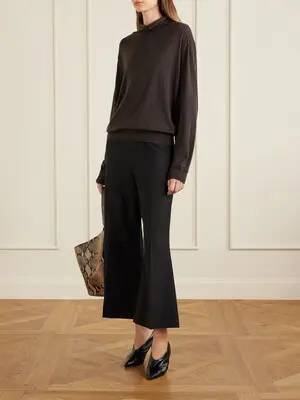 Khaite Walter Wool Mid-rise Flared Leg Pants