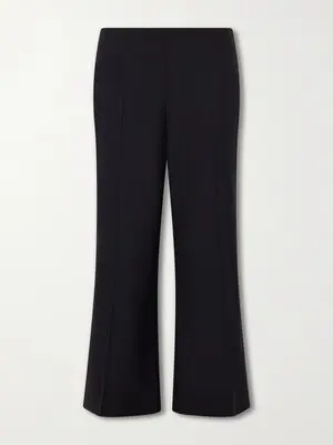 Khaite Walter" Wool Mid-rise Flared Leg Pants - Black