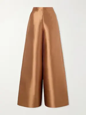 DIMA AYAD Satin-twill Wide-leg Pants - Gold