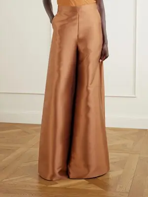DIMA AYAD Satin-twill Wide-leg Pants - Gold