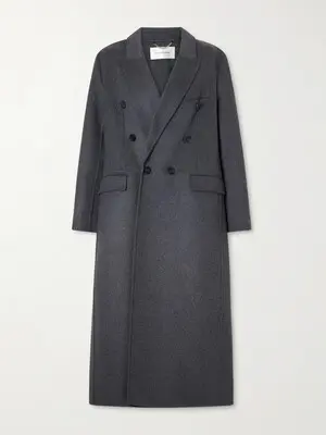 Victoria Beckham Double-breasted Wool-blend Long Coat - Gray