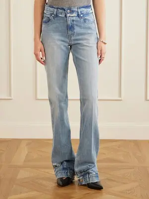 HAIKURE Flora Distressed Mid-rise Flared Jeans