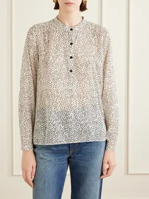 MARANT ETOILE Isabel Maria Polka Dot Organic Cotton Voile Blouse