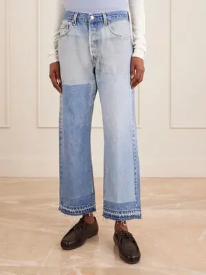 B Sides Vintage Patchwork Mid-rise Wide-leg Jeans