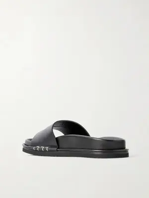 JW Anderson Fussbett Leather Slides - Black