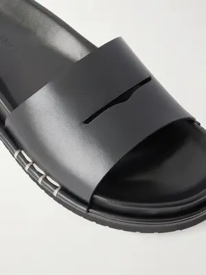 JW Anderson Fussbett Leather Slides - Black