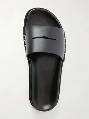 JW Anderson Fussbett Leather Slides - Black