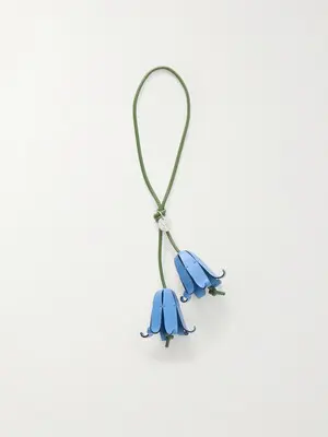 JW Anderson Bluebells Leather Bag Charm - Blue
