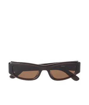 THISTLES The Suede Square-frame Acetate Sunglasses - Brown