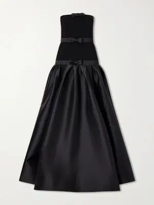 Rebecca Vallance Zendaya Crepe And Satin Gown With Bow Embellishments - Black